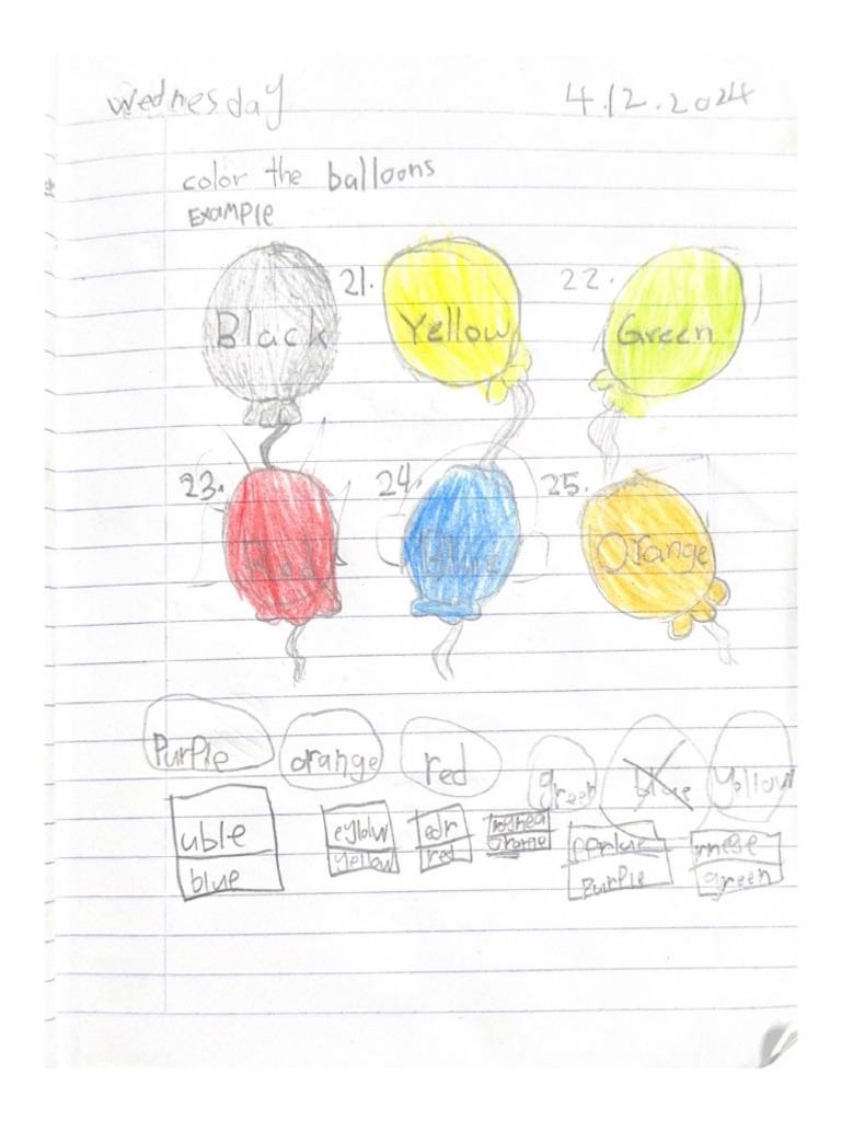 Color The Balloons | PDF