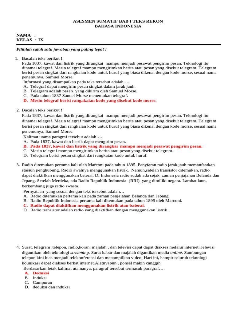 Asesmen T. Rekon - Bu Pupu | PDF