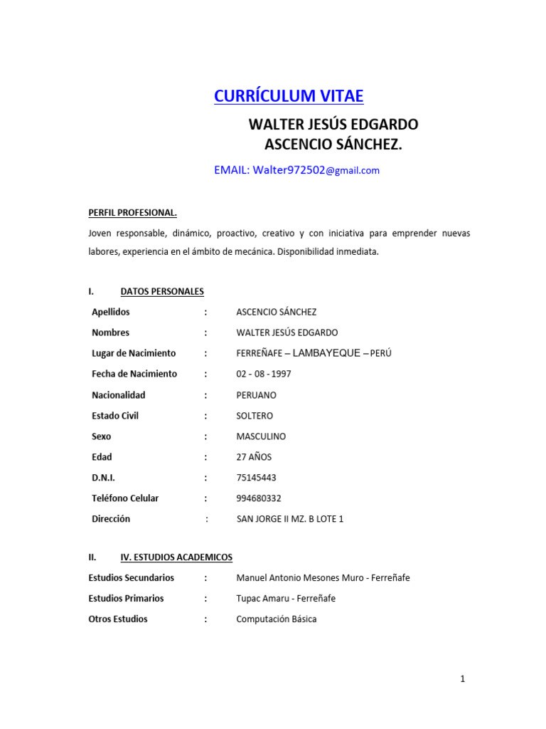 CV Walter | PDF