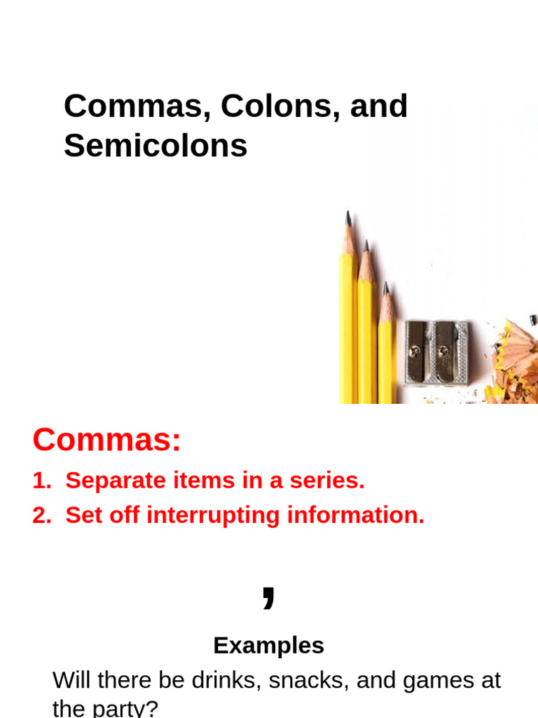 Semicolons and Colons Notes | PDF | Typographical Symbols | Orthography