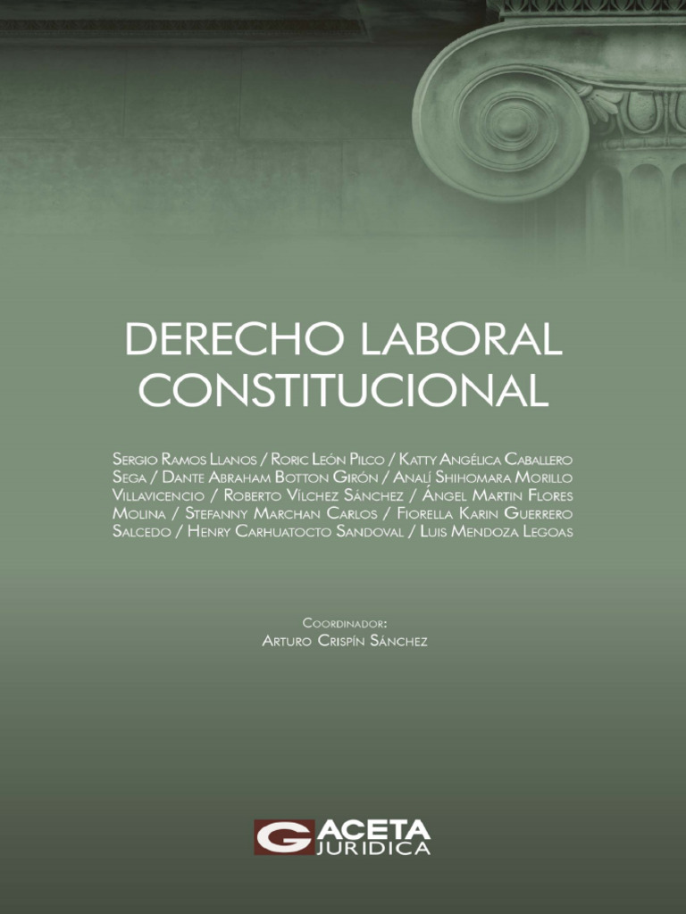 DERECHO LABORAL CONSTITUCIONAL - Katty Angelica Caballero Sega | PDF | Derecho laboral ...
