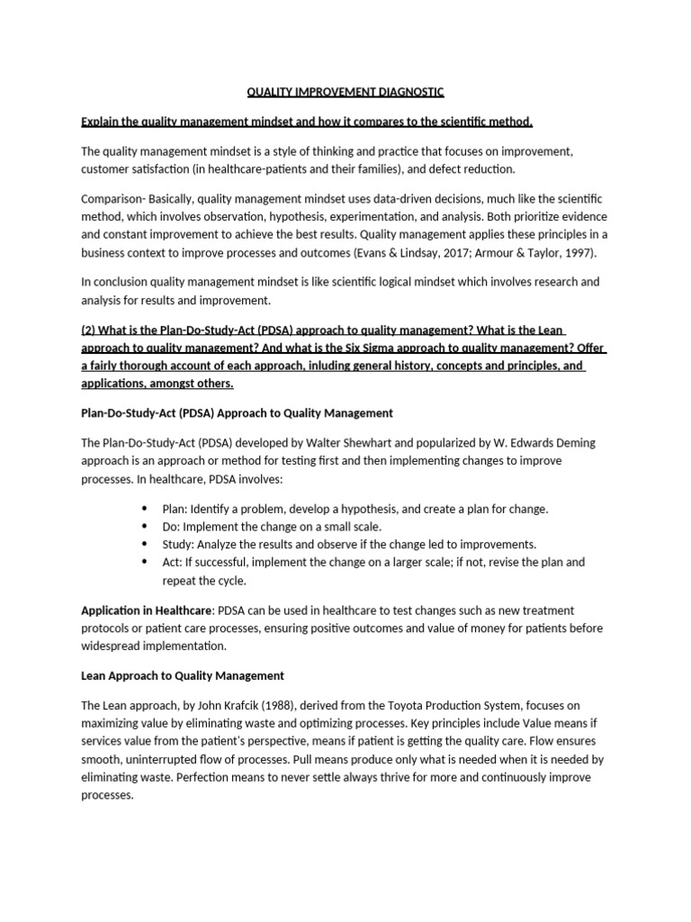Healthcare Quality Management Approaches | PDF | Six Sigma | Lean ...