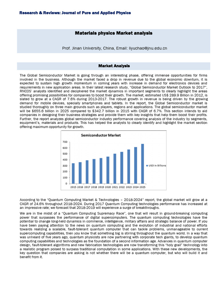 Physics Market Trends and Insights | PDF | Physics | Quantum Computing