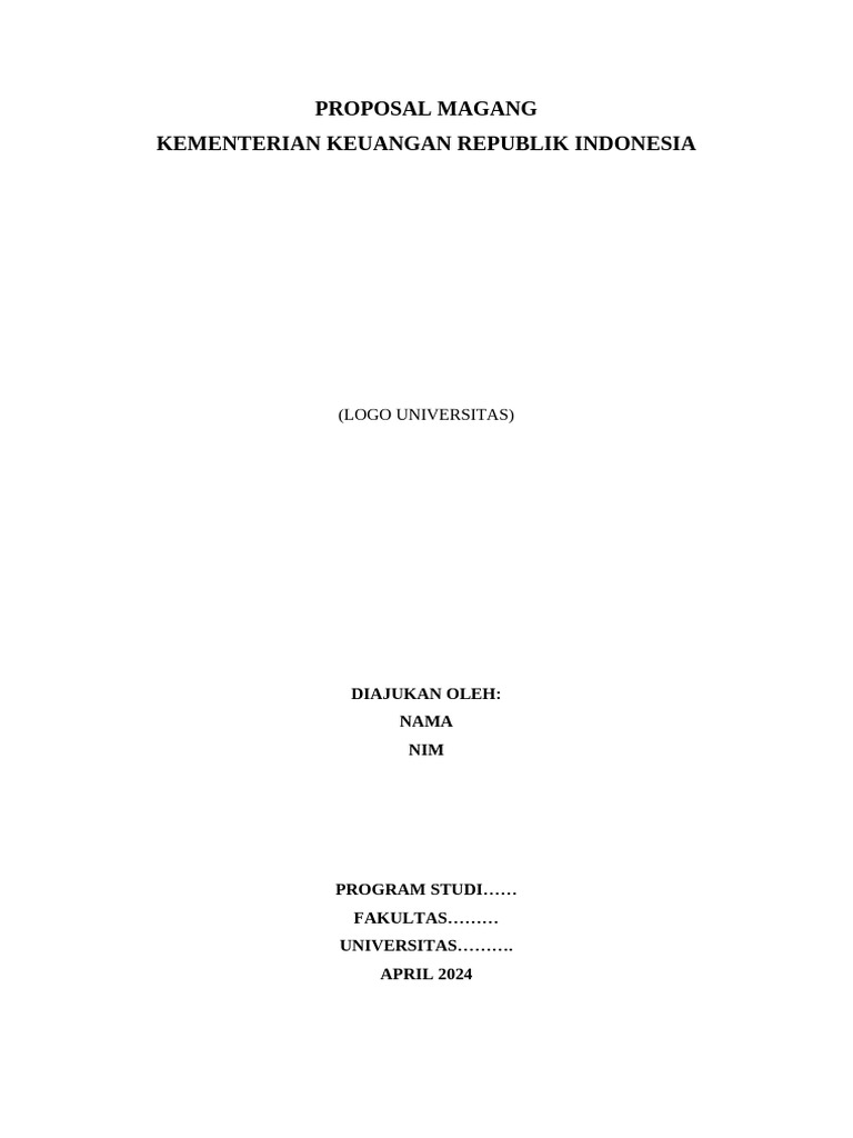 Proposal Magang (Template) | PDF