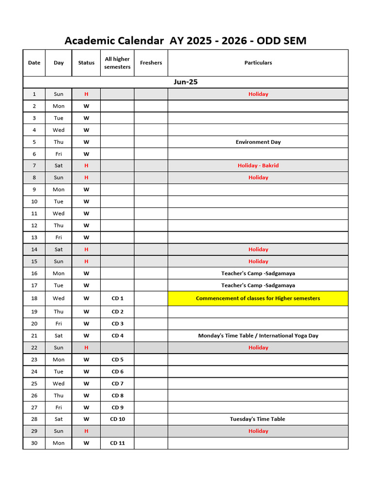 Academic Calendar AY 2025-26 | PDF | Academic Term | Educational ...