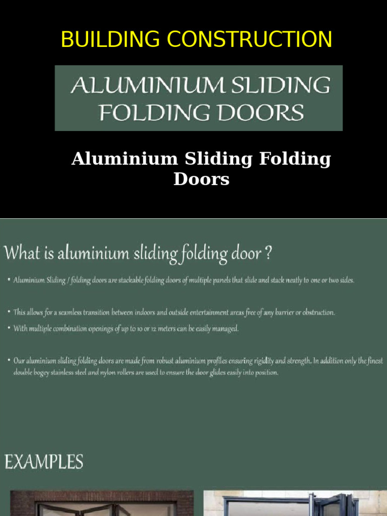 Aluminium Sliding Folding Doors | PDF