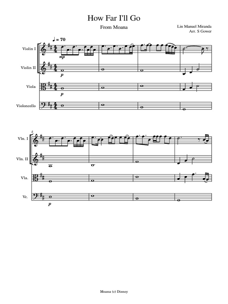 How far I'll Go - Moana | PDF