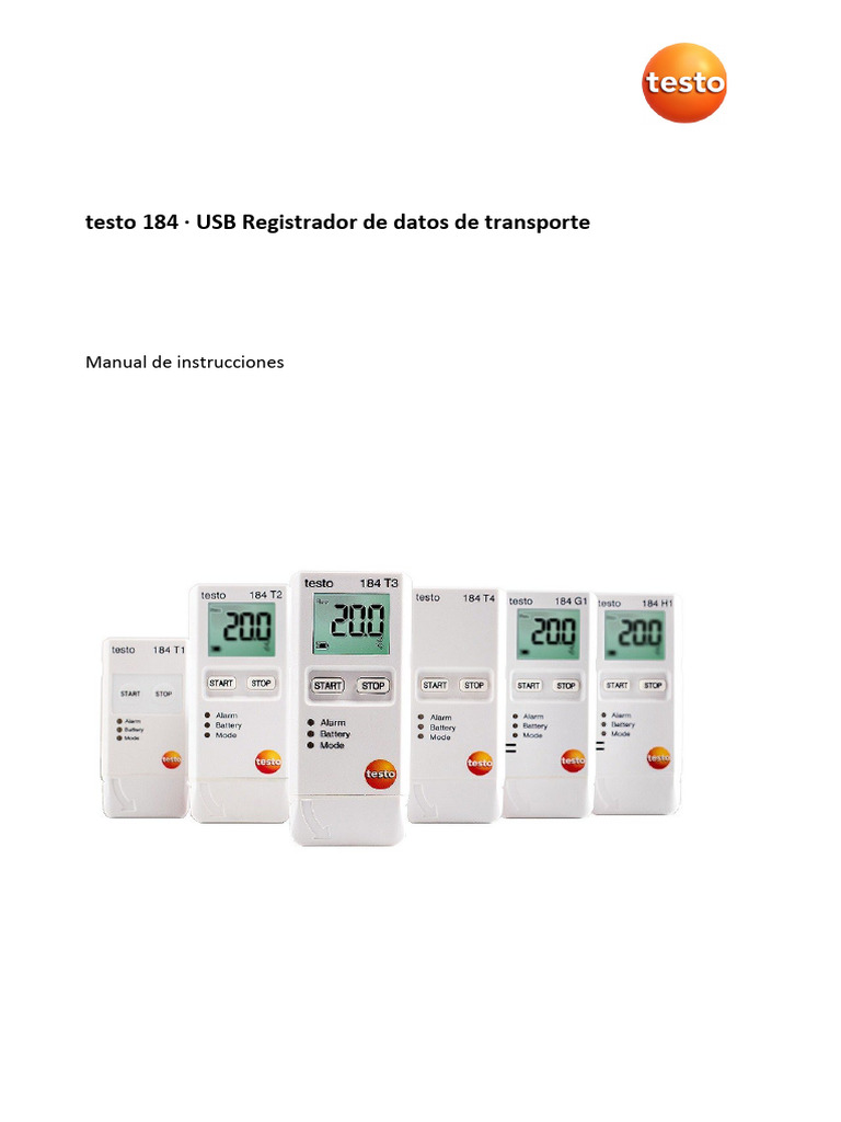 Testo 184 T3 Dataloger para Transporte - Manual de Instrucciones | PDF ...