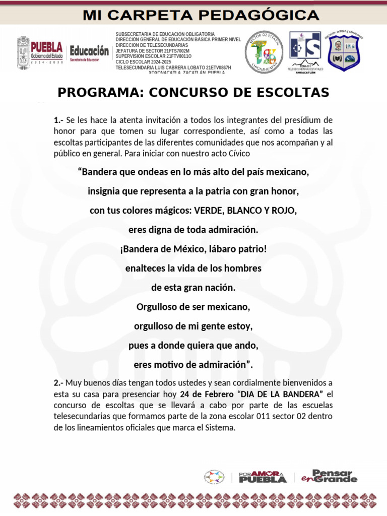 Concurso de Escoltas en Día de la Bandera | PDF
