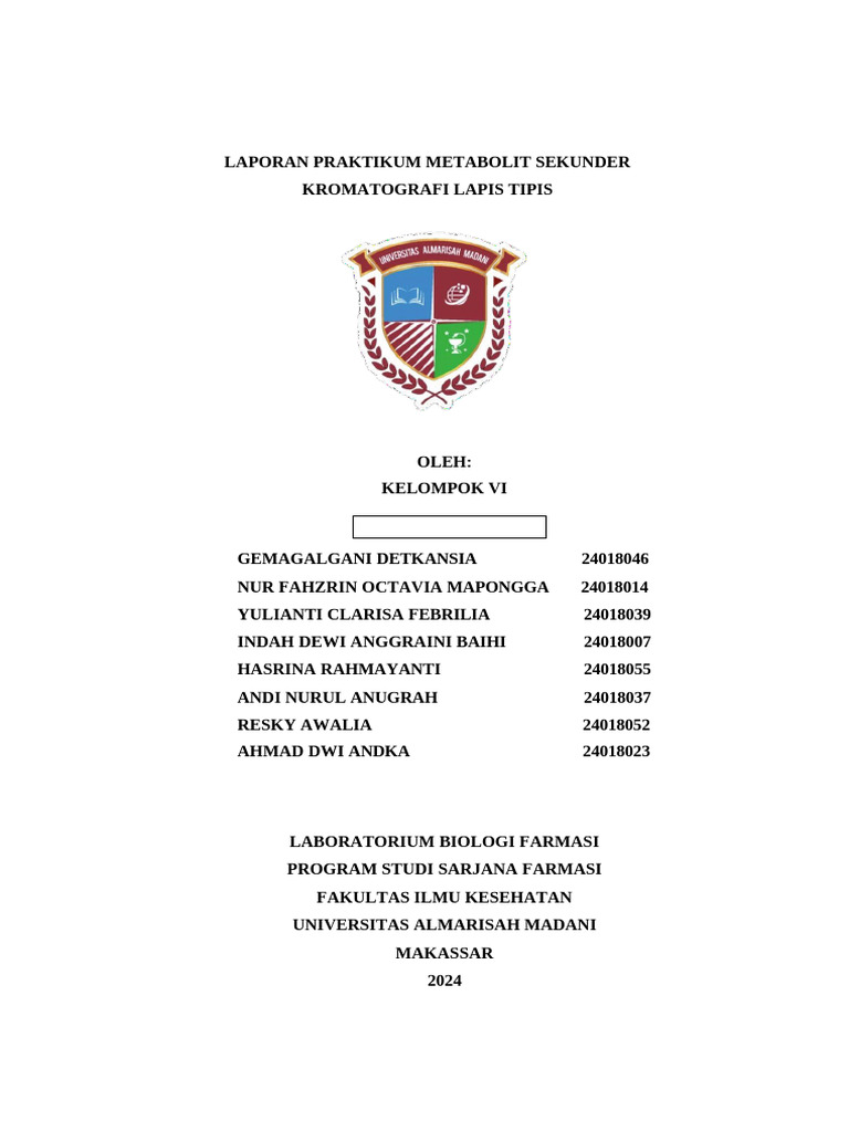 Laporan Lengkap Praktikum Metabolit Sekunder Isolasi Senyawa KLT KLP 6, RV 2 | PDF