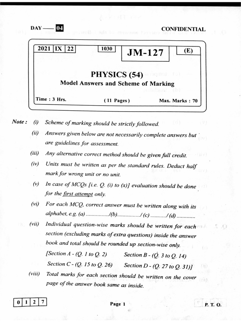 sep 21 physics hsc model paper | PDF