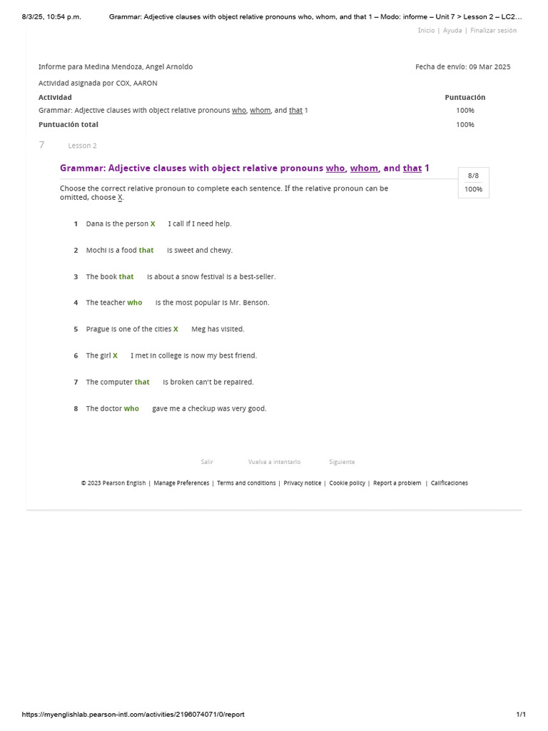Grammar Adjective Clauses With Object Relative Pronouns Who Whom and ...
