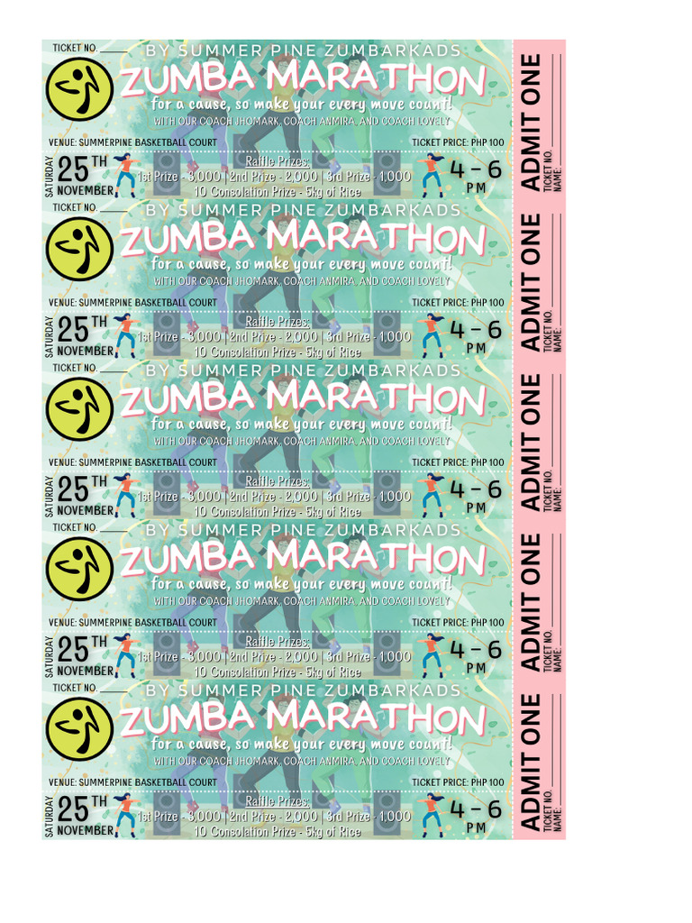 Zumba Marathon Ticket | PDF