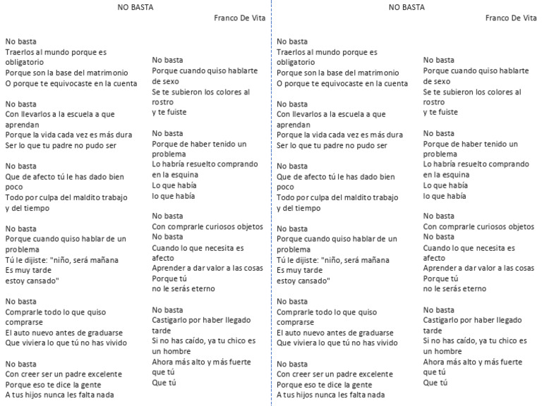 Cancion No Basta | PDF