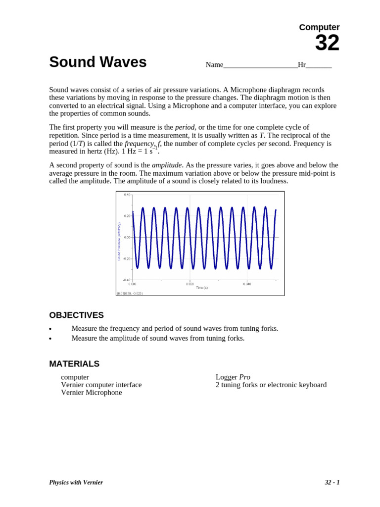 32 Sound Waves Tuning Fork | PDF | Amplitude | Frequency