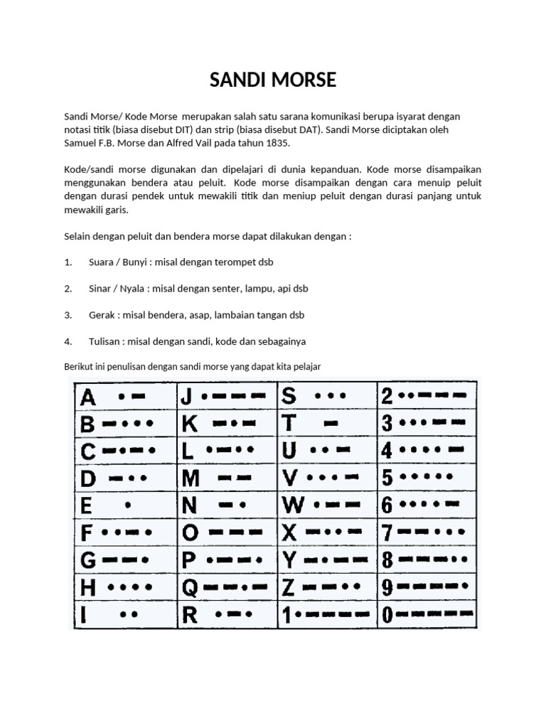 Panduan Belajar Sandi Morse untuk Pemula | PDF