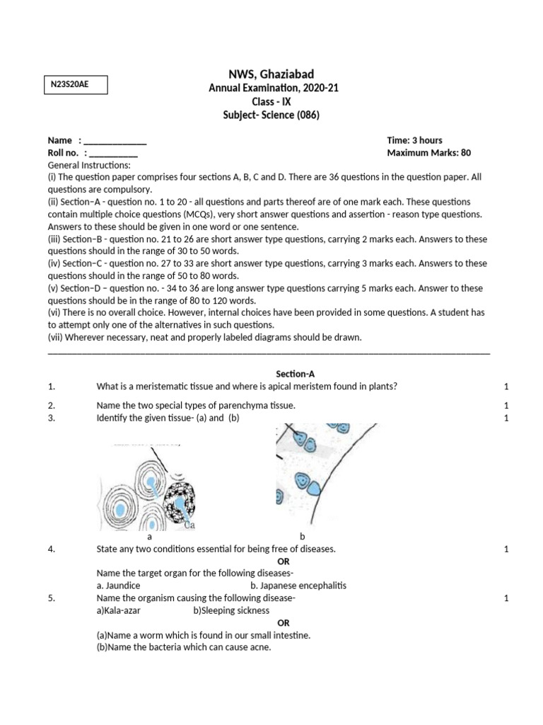Class 9 Annual Paper Science | PDF | Atoms | Proton