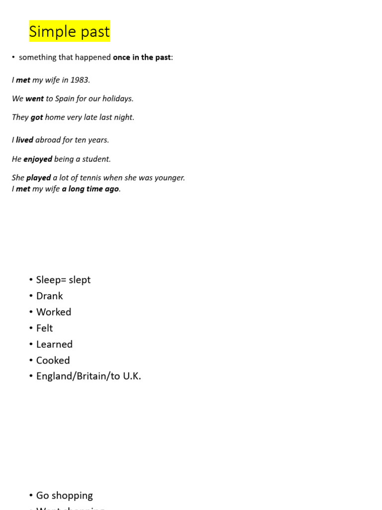 Simple Past | PDF