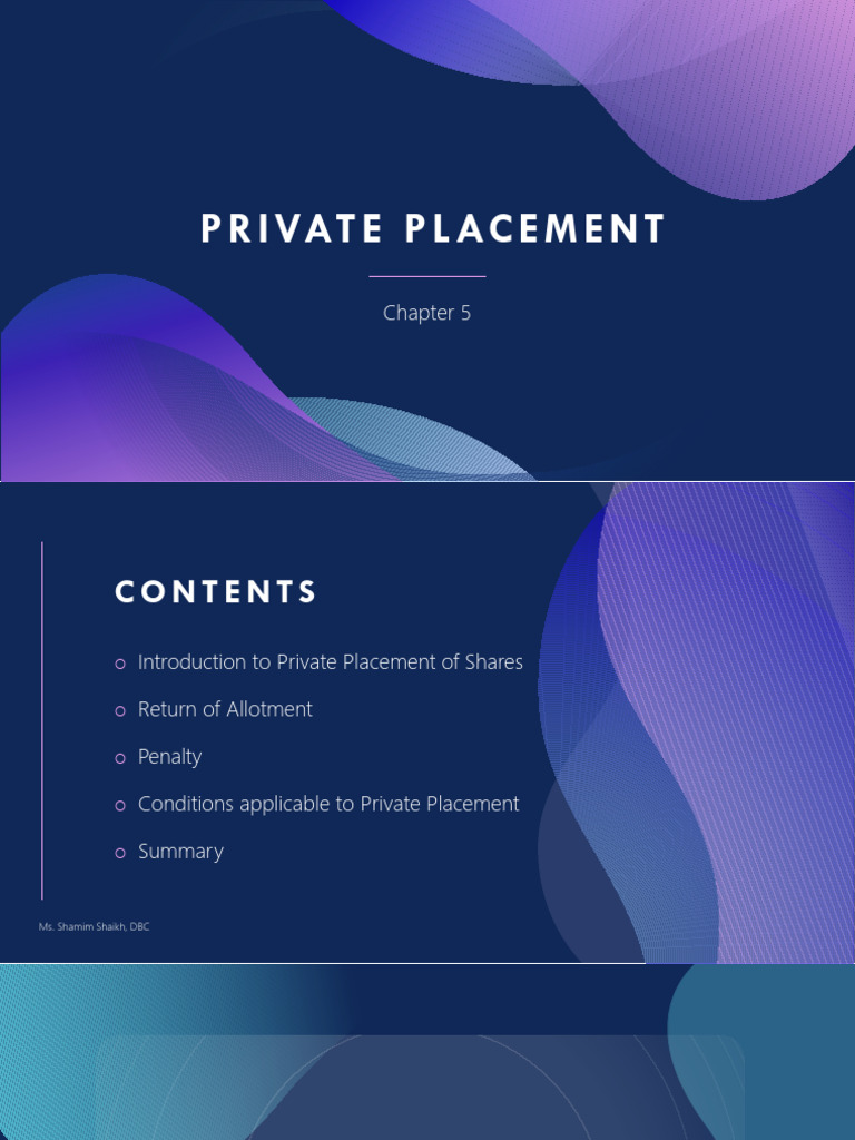 Private Placement | PDF | Business | Private Law