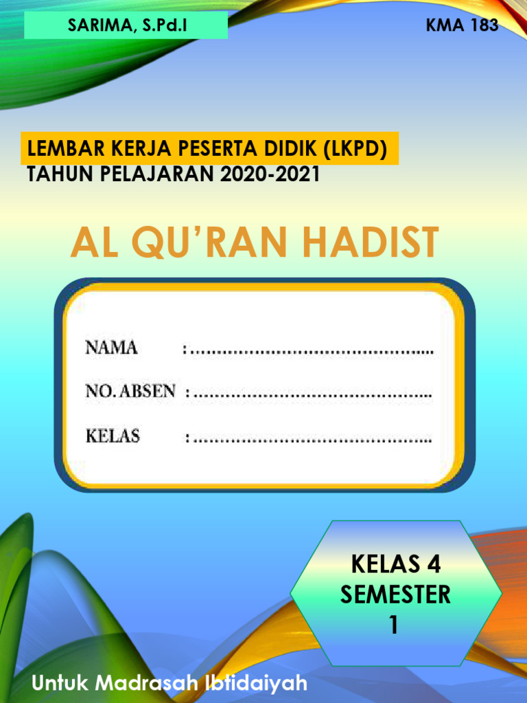 LKPD Alquran Hadist Kls 4 SMTR 1 | PDF