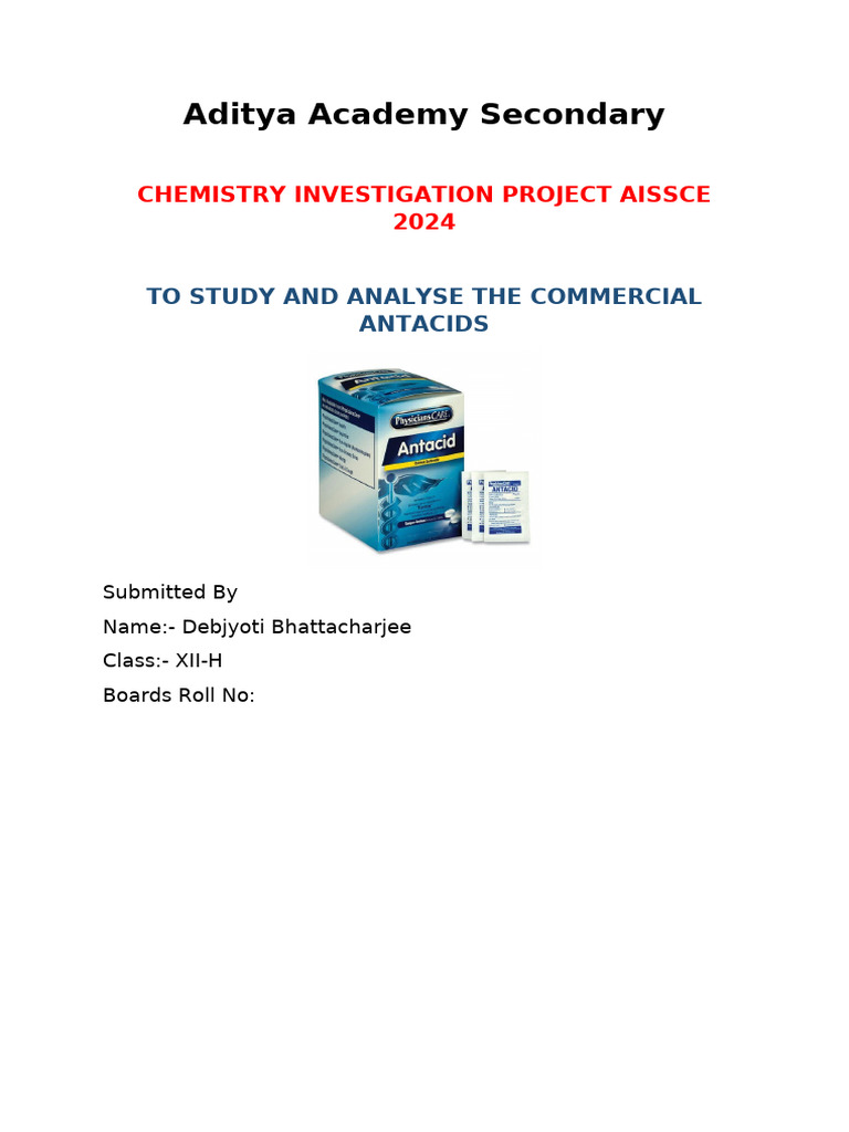 Chemistry Project 1 | PDF