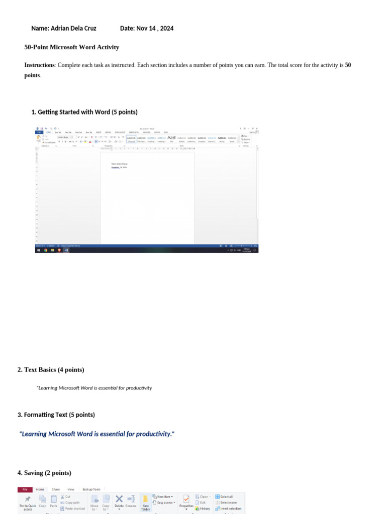 Word Activity - Adrian Dela Cruz | PDF | Microsoft Word | Computing