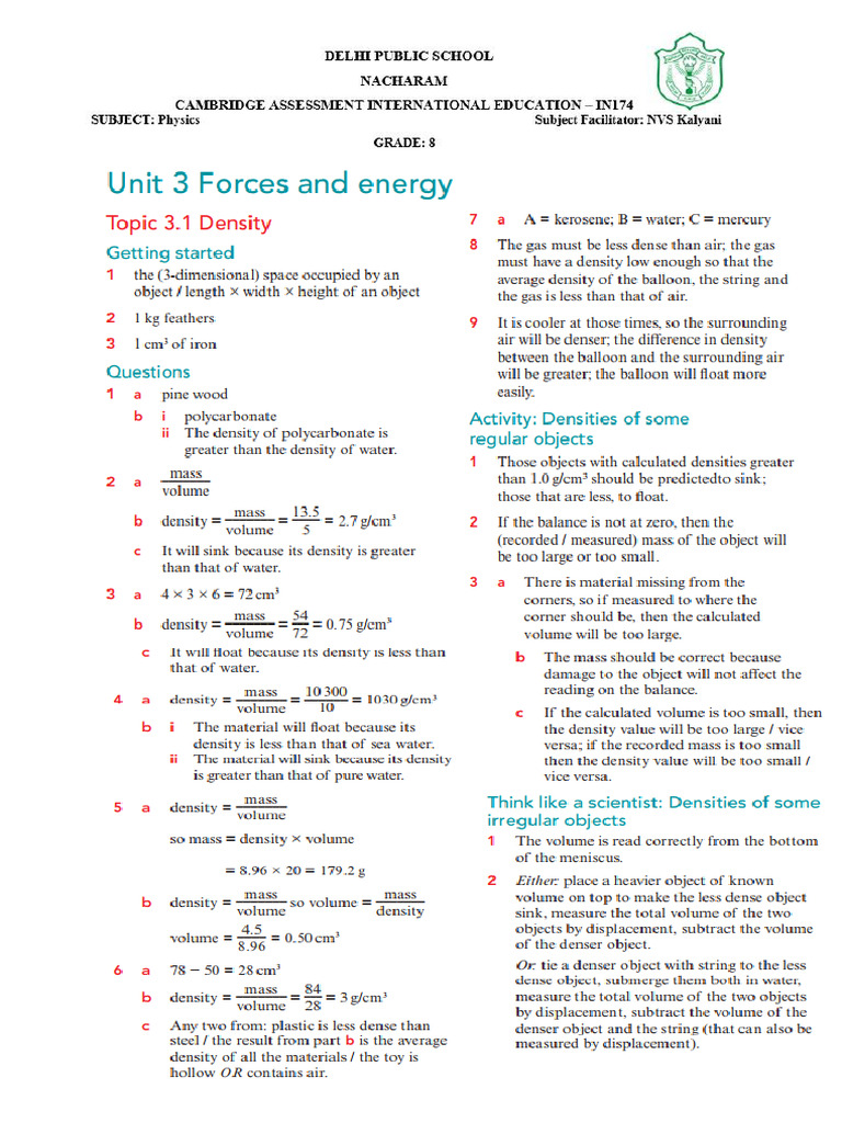 Grade 8notes LB (1) Science Physics | PDF