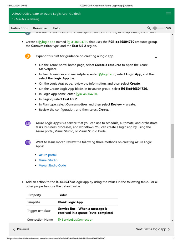 Create Azure Logic App: Quick Guide | PDF | Software Development | Computer Architecture