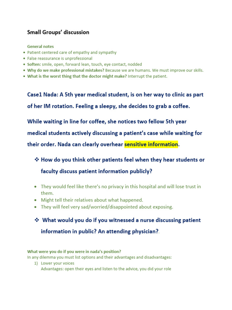 12) Small Groups' Discussion | PDF | Cardiopulmonary Resuscitation ...