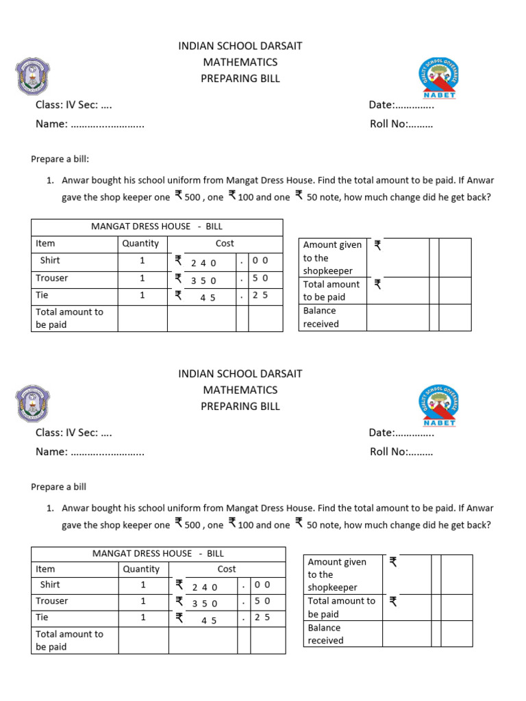 PREPARING_BILL_2019-20 | PDF | Military Personal Equipment | Military ...