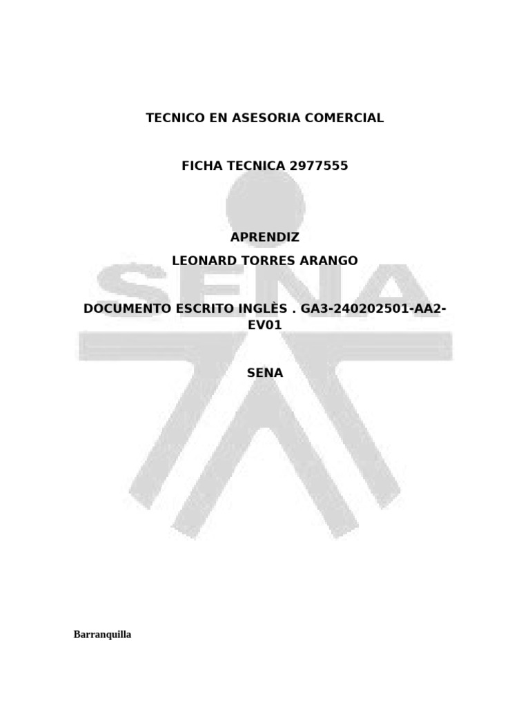 Documento Escrito-Ingles | PDF