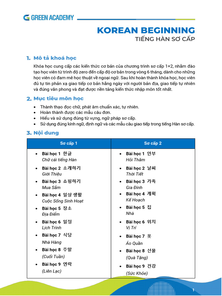 12 - Korean Beginning | PDF