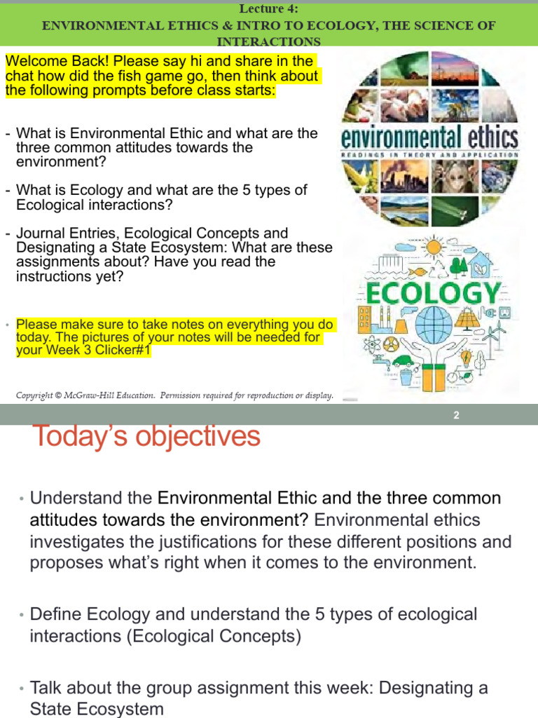 LECTURE 4 Ethics & Ecology | PDF | Environmental Ethics | Ecology
