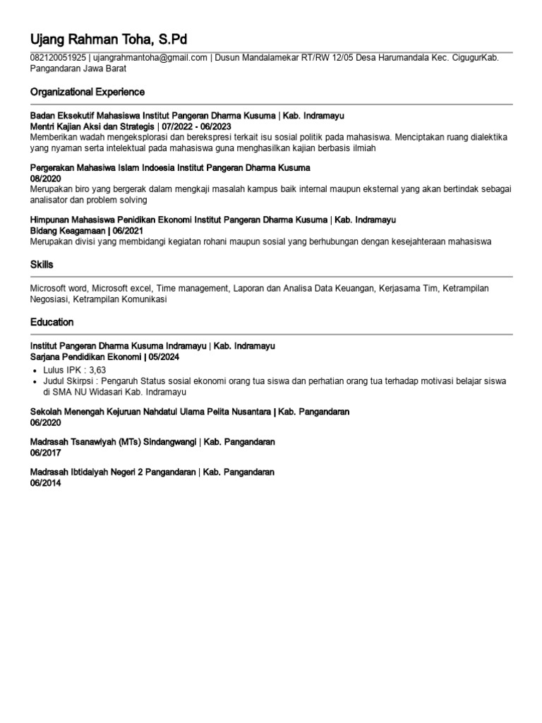 Lampiran Dokumen Ujang Rahman Toha | PDF