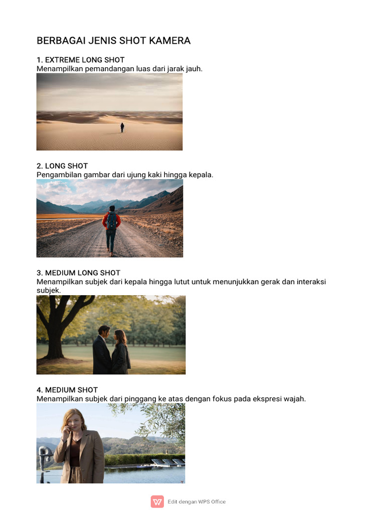 Jenis-Jenis Shot Kamera dalam Sinematografi | PDF