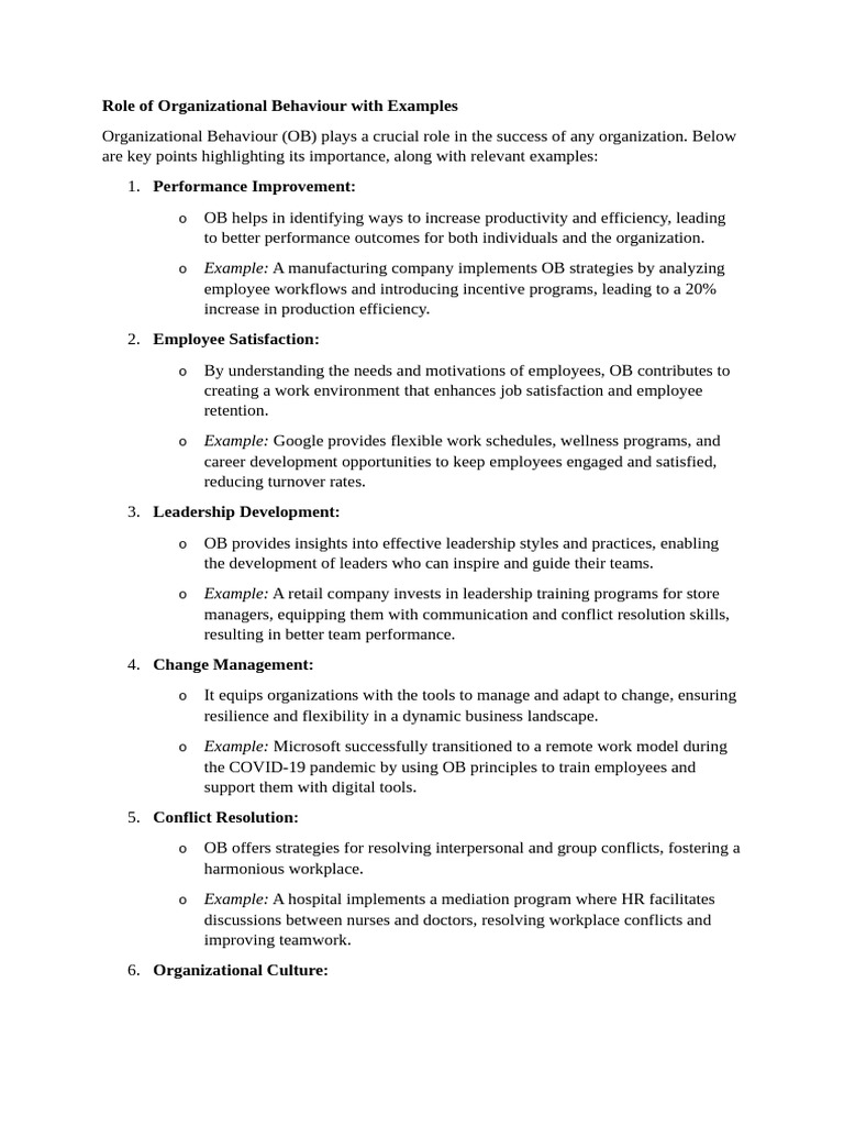 Importance of Organizational Behavior | PDF | Business | Social Psychology