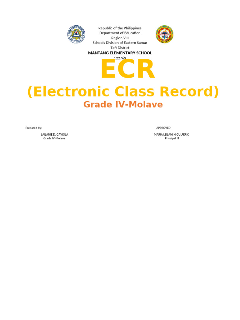 ECR Cover For Tasks 2024 | PDF