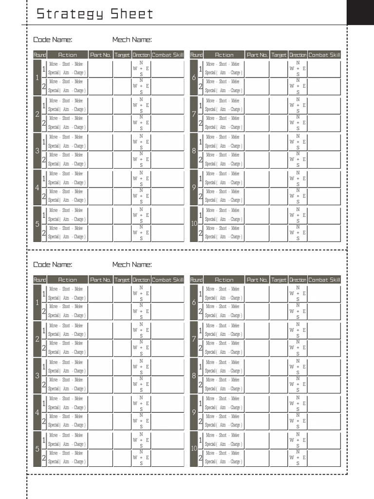 Strategy Sheet | PDF