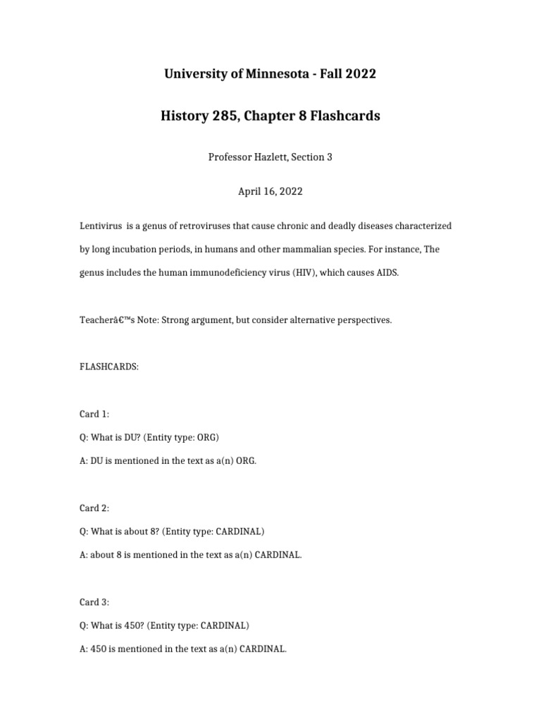 History 285 Chapter 8 Flashcards | PDF