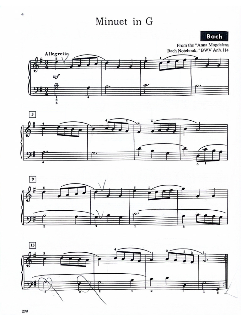 Minuet in G | PDF