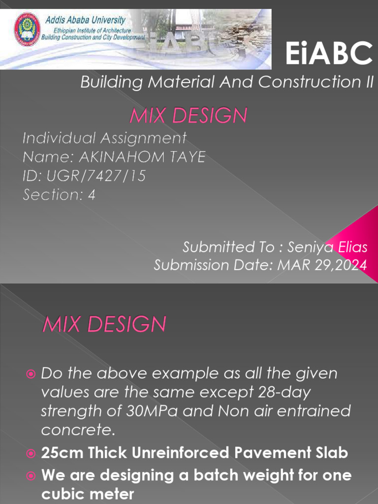 Presentation Mix Design Assignment | PDF
