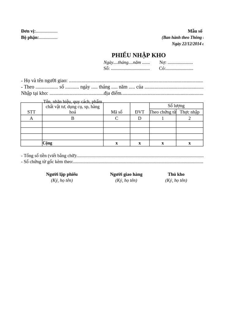 phieu-nhap-kho-excel-tt200 | PDF