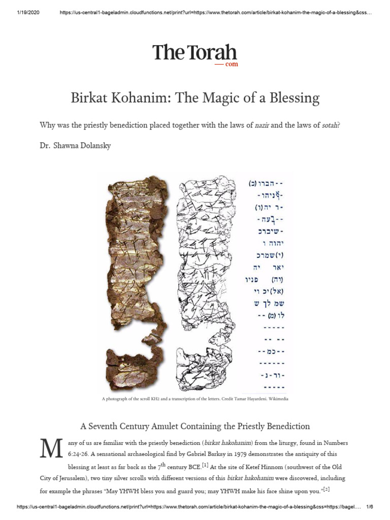 Priestly Blessing | PDF | Book Of Numbers | Torah