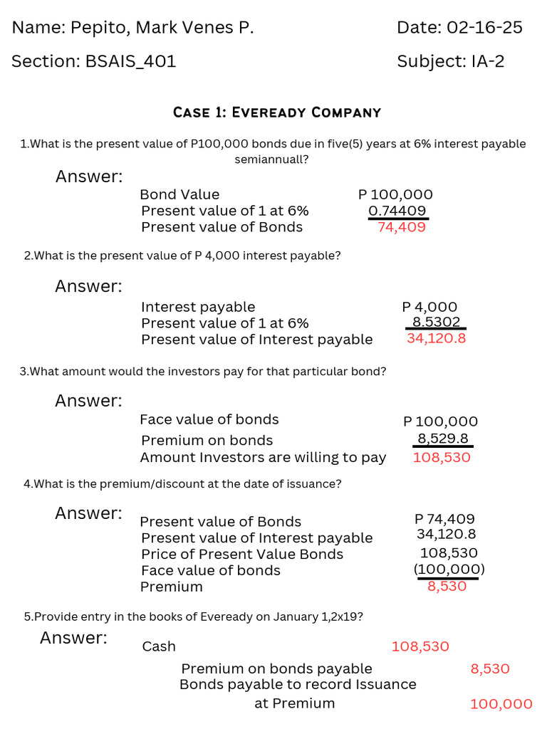 Bond Valuation and Accounting Analysis | PDF | Bonds (Finance) | Fair Value