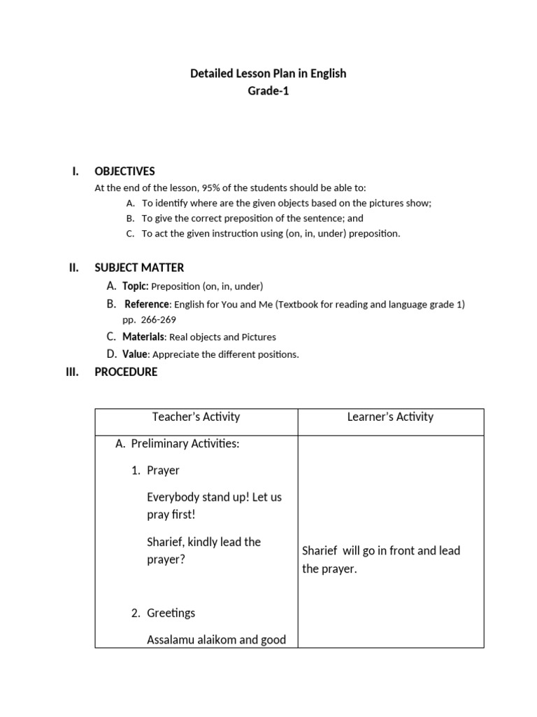 Grade 1 English | PDF | Learning | Human Communication