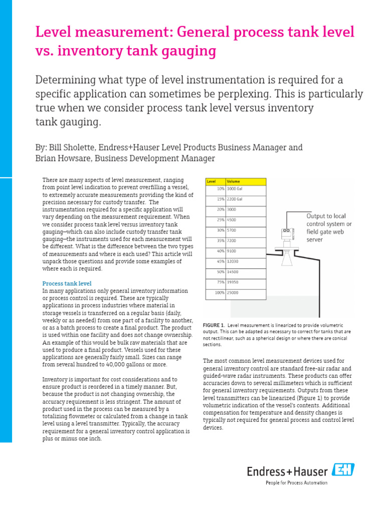 Level Measurement for Inventory Control | PDF | Barrel (Unit) | Density