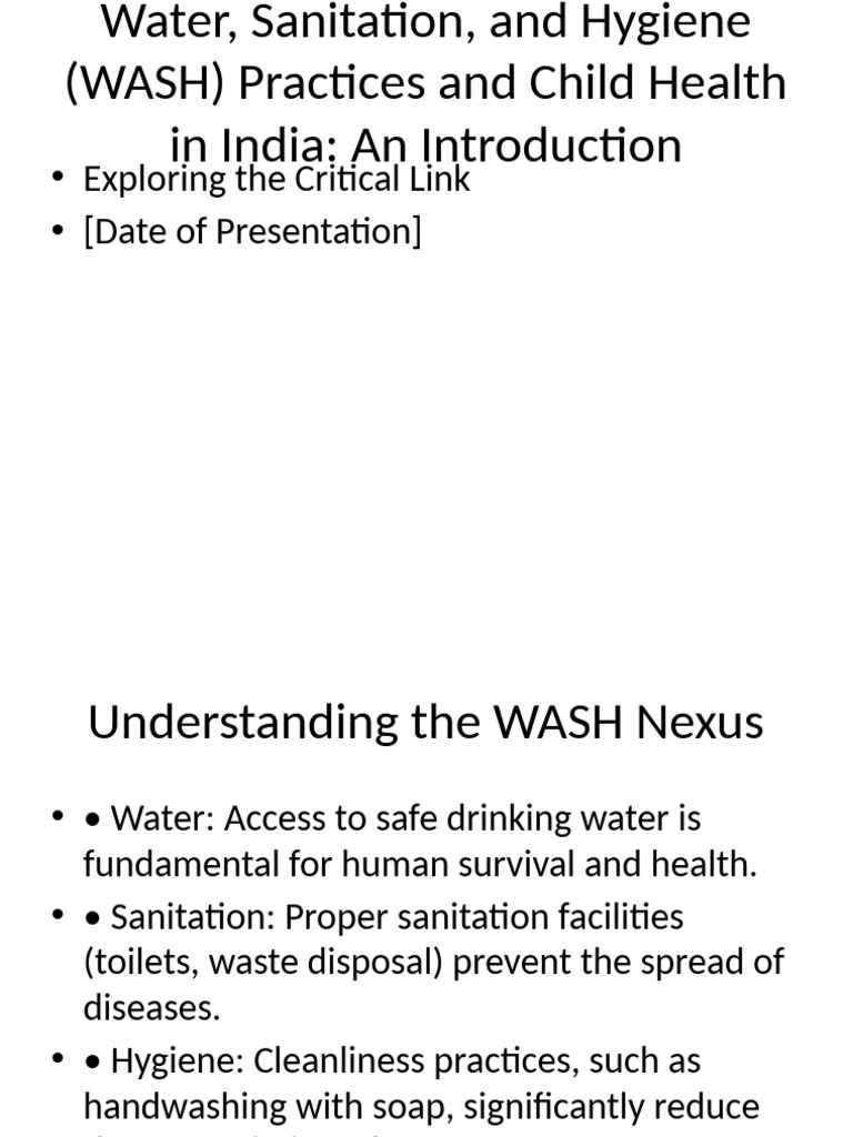 WASH Child Health India | PDF | Wash | Hygiene