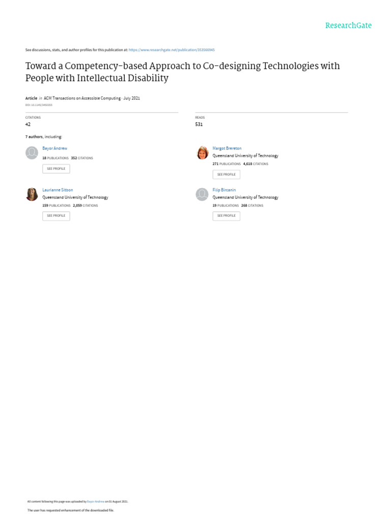 Toward A Competency Based Approach To Co Designing Technologies With People With Intellectual ...