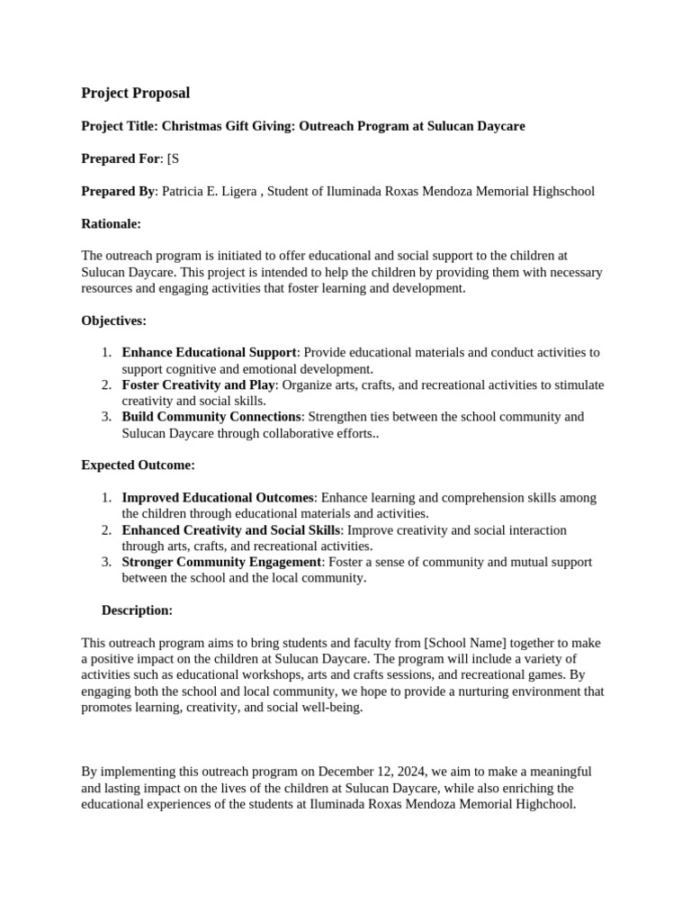 Outreach Program Proposal | PDF