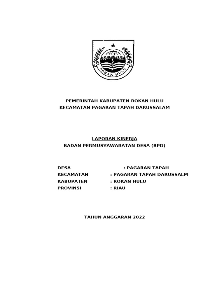 Contoh Lap. Kinerja BPD | PDF